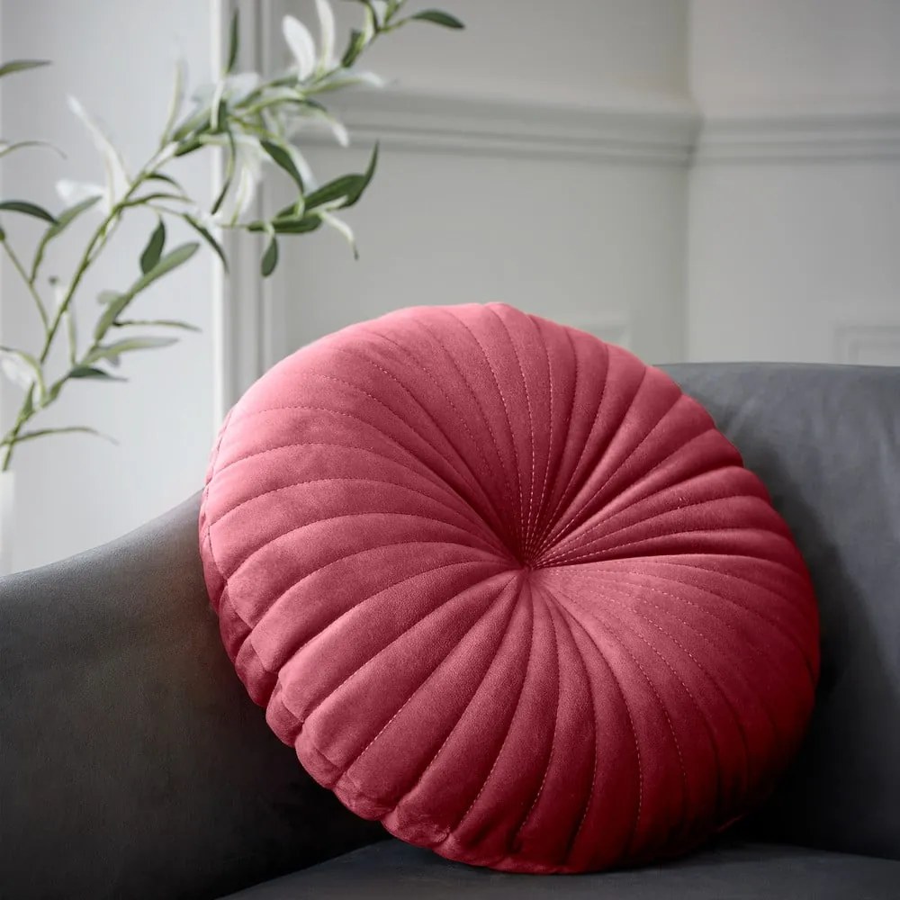 Sametový dekorační polštář ø 40 cm Round Soft Touch – Catherine Lansfield