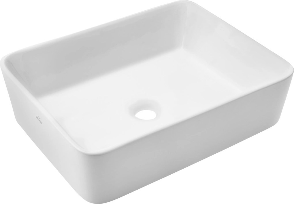 Invena Paros, keramické umyvadlo na desku 475x375x145 mm, bílá lesklá, INV-CE-36-001-C
