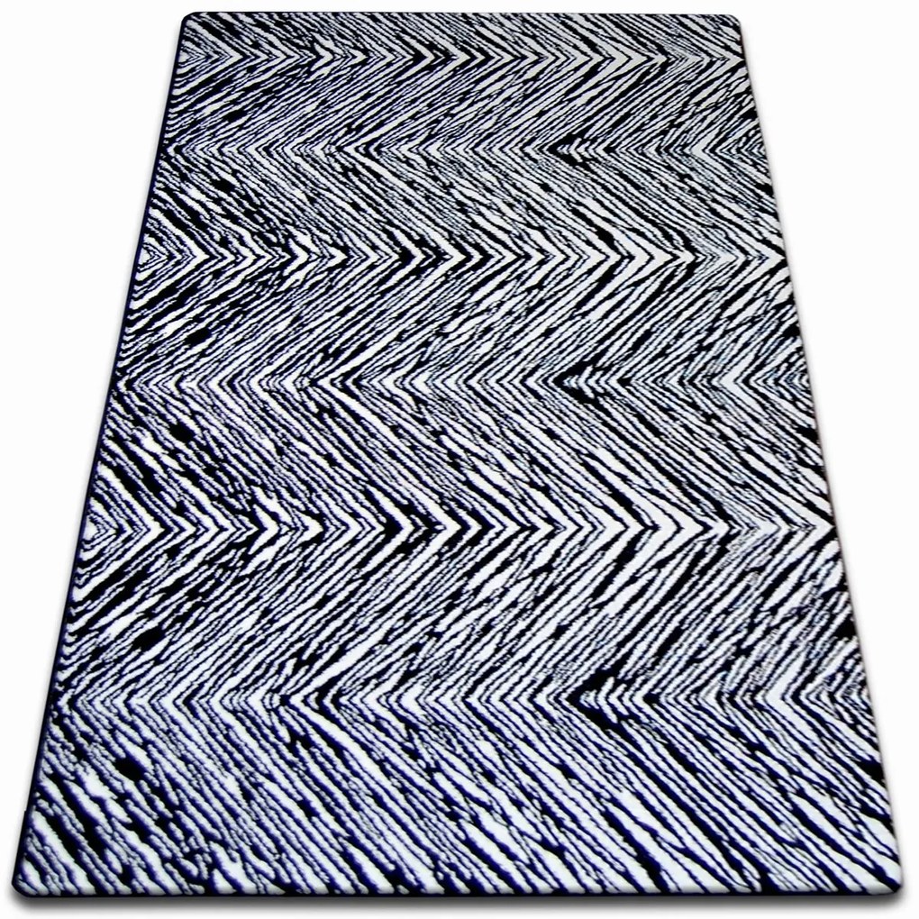 Kusový koberec SKETCH ETHAN bílý / černý - cikcak