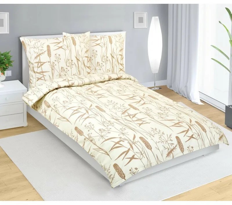 Bellatex Flanelové povlečení Rákos, 140 x 220 cm, 70 x 90 cm