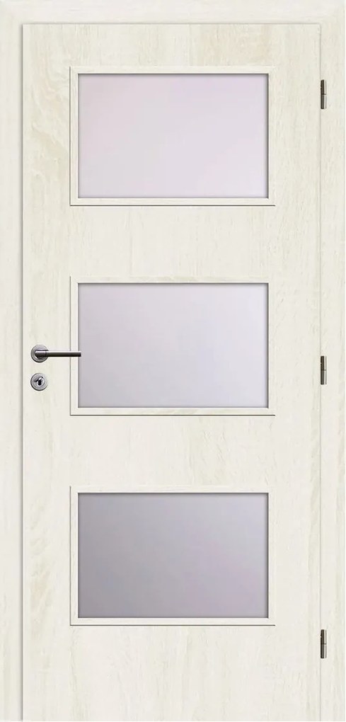 Solodoor Interiérové dveře Etta 6, 80 P, 80 × 197 cm, fólie, pravé, Andorra white, prosklené