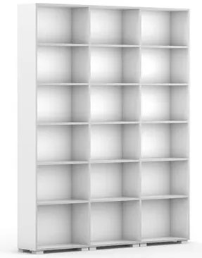 Knihovna SILVER LINE, 3 sloupce, 2230 x 1800 x 400 mm, bílá