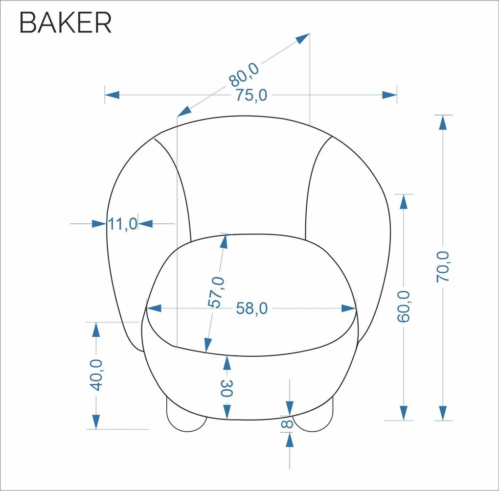 Čalouněné křeslo BAKER krémové