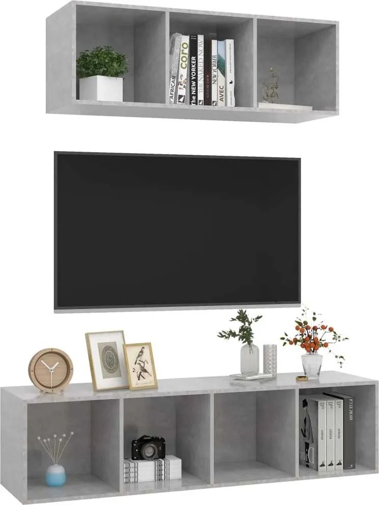 vidaXL 2dílný set TV skříněk dřevotříska [3079794] Barva: dub sonoma