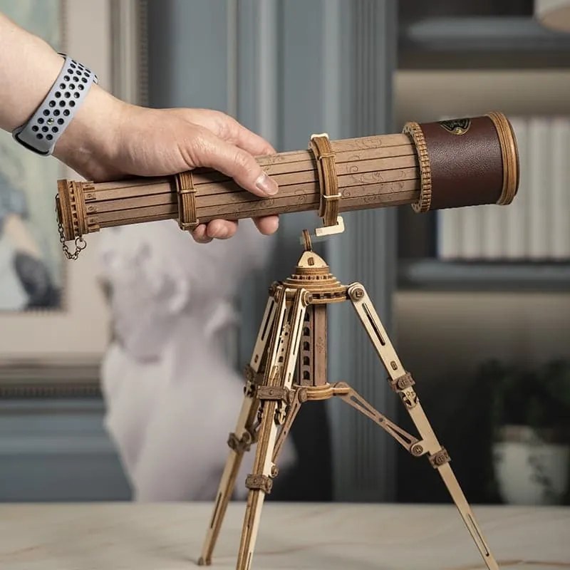 RoboTime 3D dřevěné mechanické puzzle Pirátský dalekohled