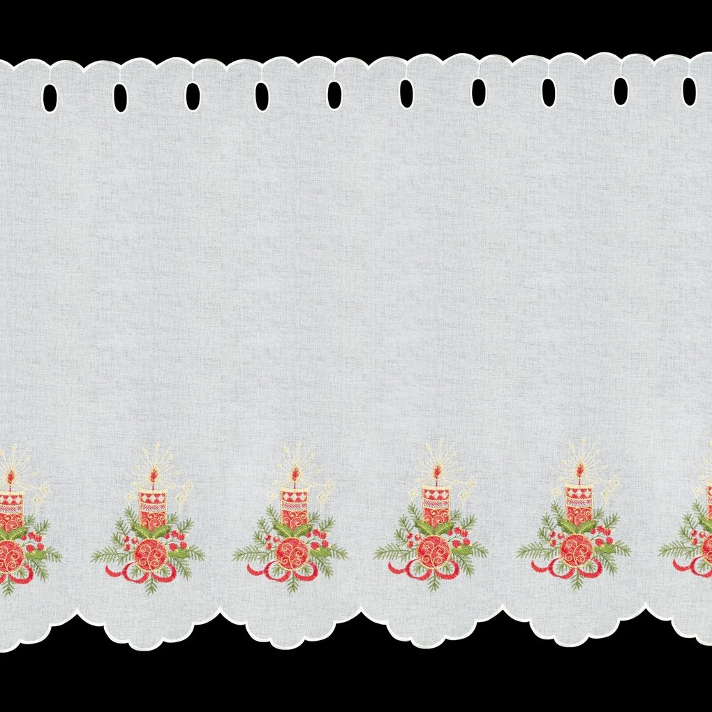 KRÁTKÁ ZÁCLONA NA POUTKÁCH XMAS15 145X70 CM VZOROVANÁ