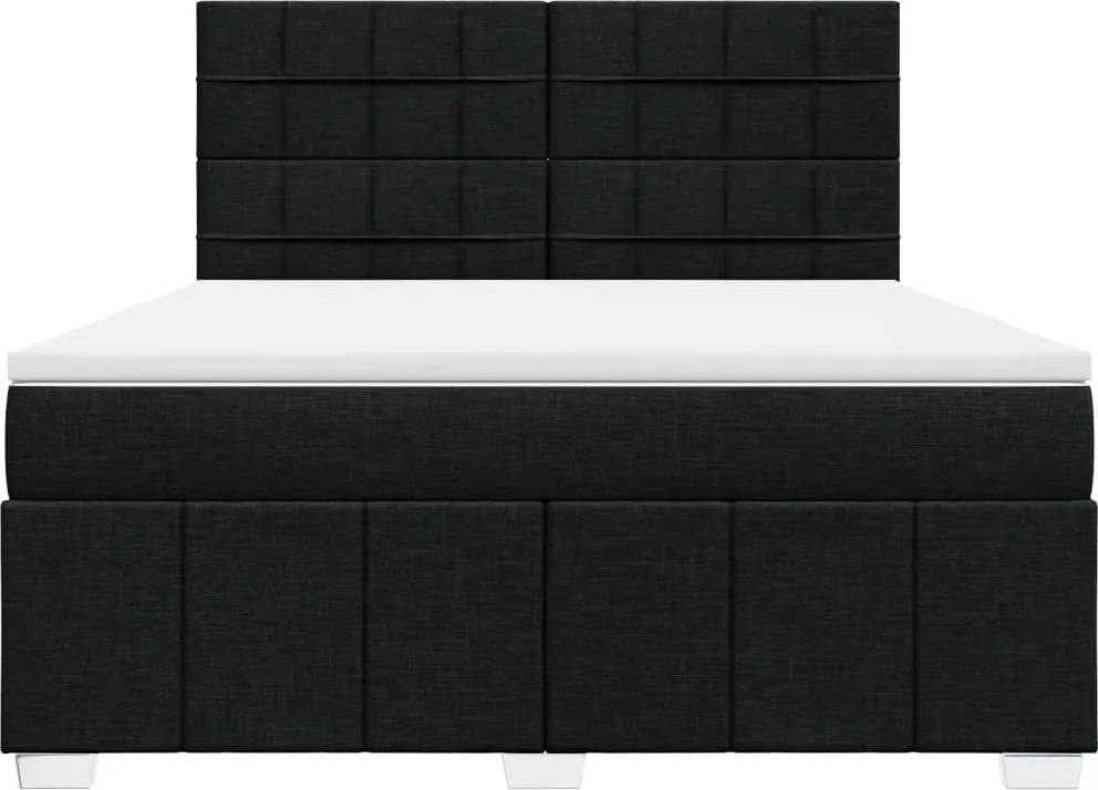 Box spring postel s matrací černá 180x200 cm textil 3291749