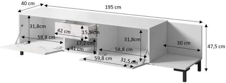 TV komoda Marmo 2D1S1K