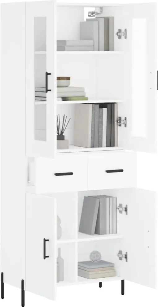 Skříň highboard bílá 69,5 x 34 x 180 cm kompozitní dřevo 3198537