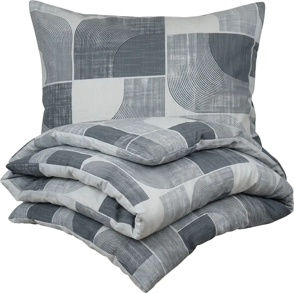B.E.S. Petrovice Flanelové povlečení Nordic Grey, 140 x 200 cm, 70 x 90 cm