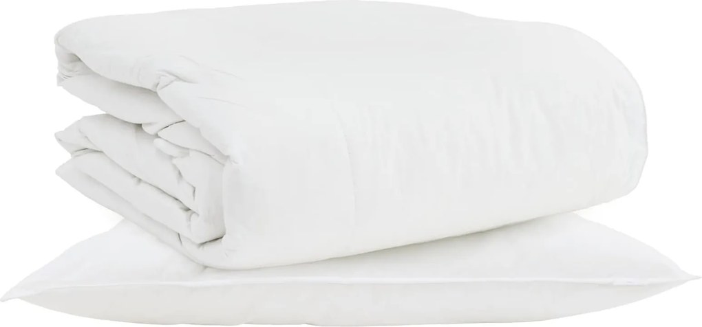 2-in-1 Duvet s polštářem 2 ks Bílá Peří 3376349
