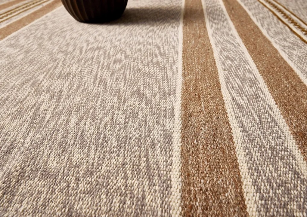 Diamond Carpets India, Ručně vázaný kusový koberec Wild West DESP HL62 Natural Brown, 80x150, hnědá, chodba / předsíň