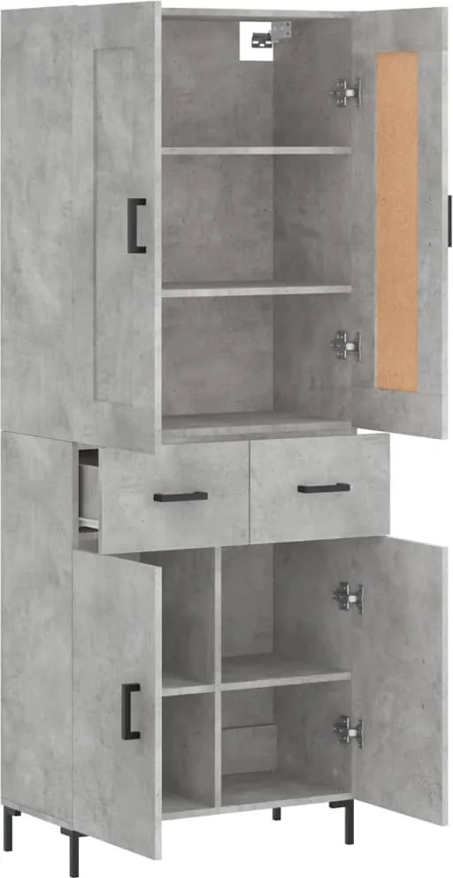 Skříň highboard betonově šedá 69,5x34x180 cm kompozitní dřevo 3199877