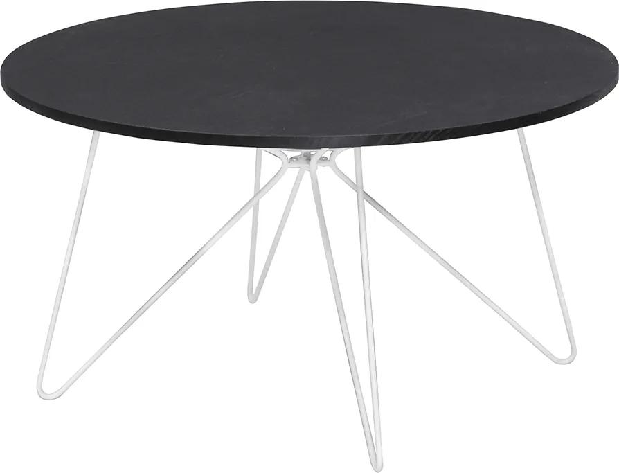 Tempo Kondela Kulatý konferenční stolek MIKEL NEW, černý dub/bílý kov