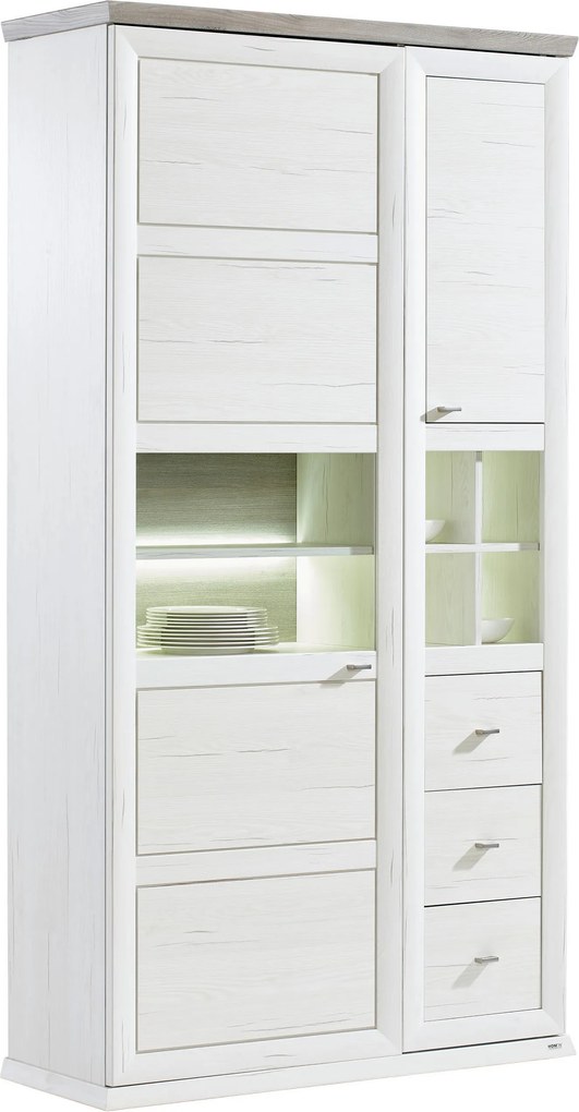 XXXLutz VITRÍNA, šedá, bílá, 110/209/43 cm Hom`in - Kredence a vitríny - 000003000112