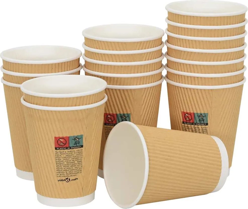 Papírové kelímky na kávu s víčky 1000 pcs 12oz 300ml 3325225