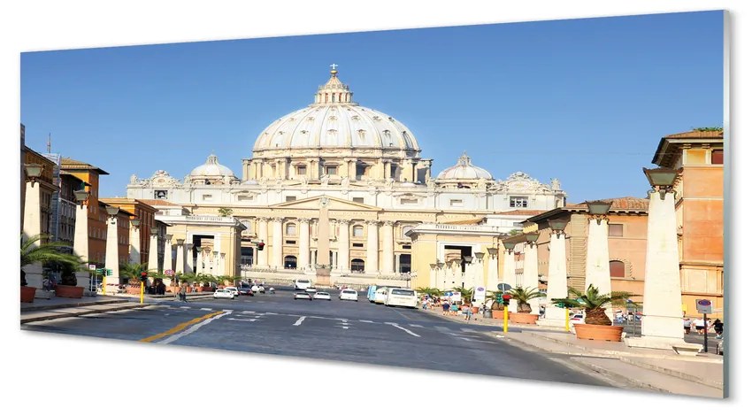 akrylový obraz Katedrála Řím ulice budovy 120x60 cm