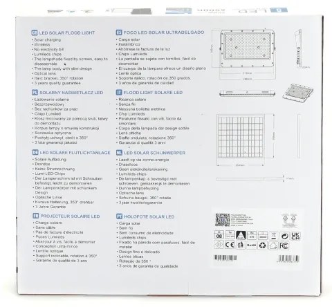 Aigostar - LED Stmívatelný solární reflektor LED/200W/3,2V IP65 + DO