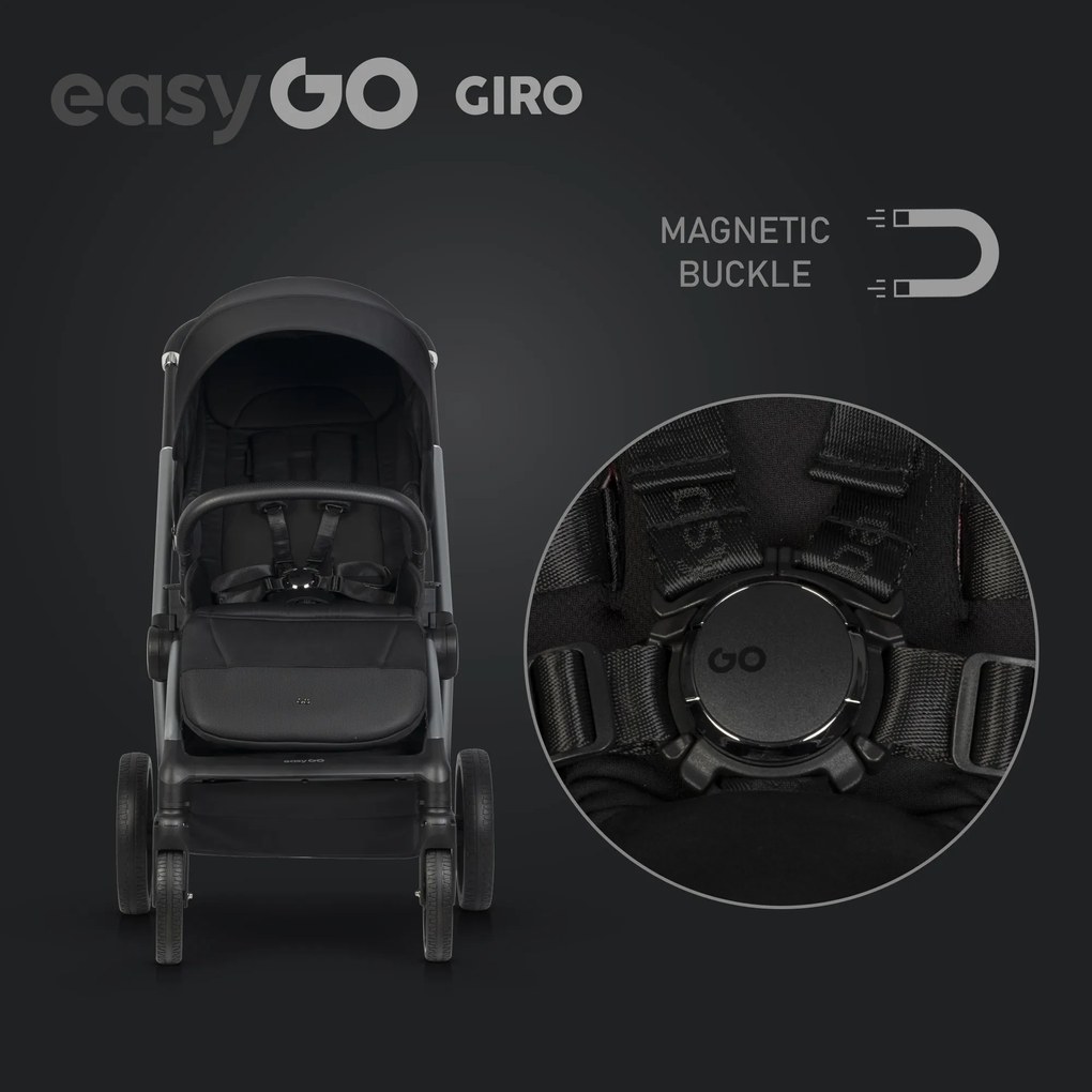 Kombinovaný kočárek EasyGo Giro 2v1 Ebony Black