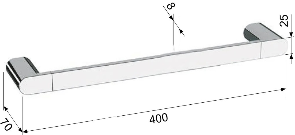 Sapho, FLORI držák ručníků 400x70mm, chrom, RF010
