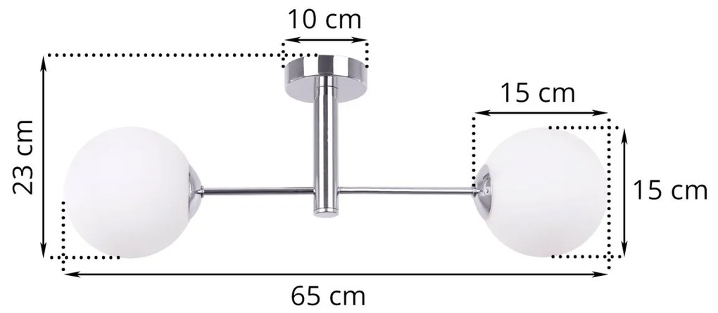 Stropní svítidlo Florence, 2x bílé skleněné stínítko, ch
