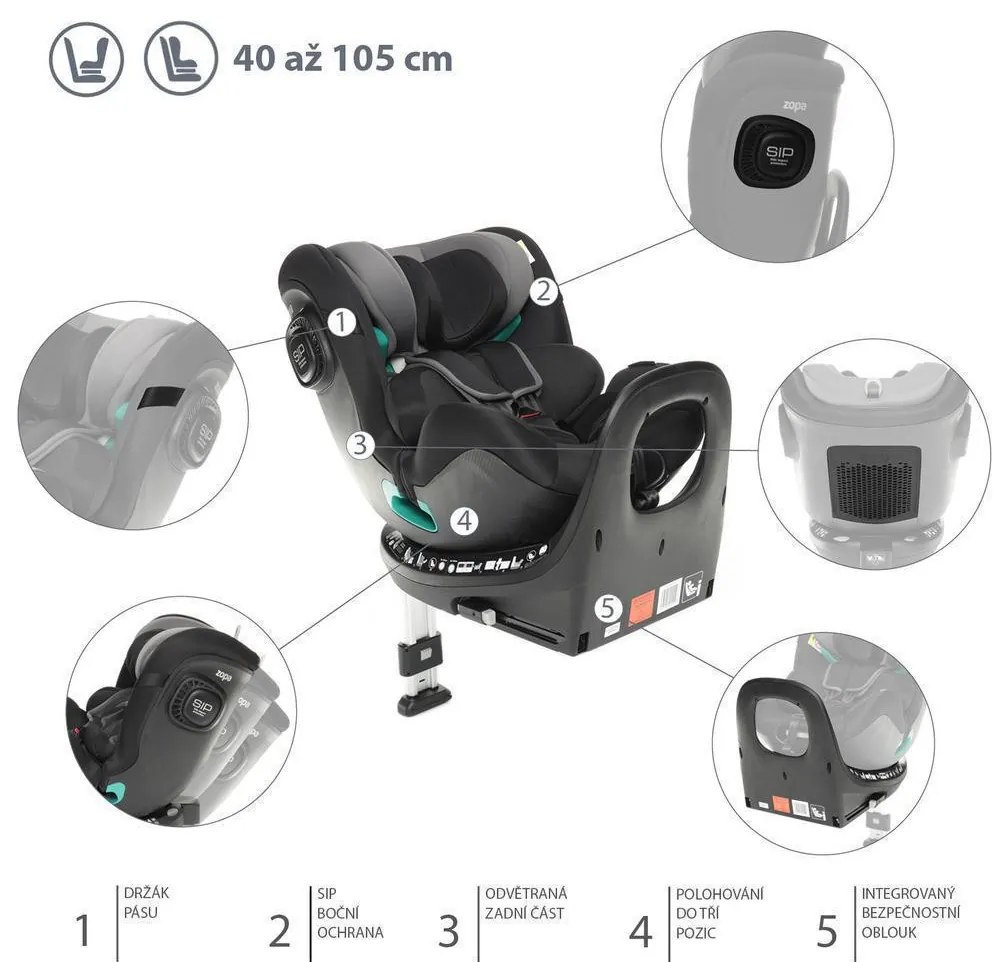 Zopa Autosedačka Voyager Maxi Silver Grey