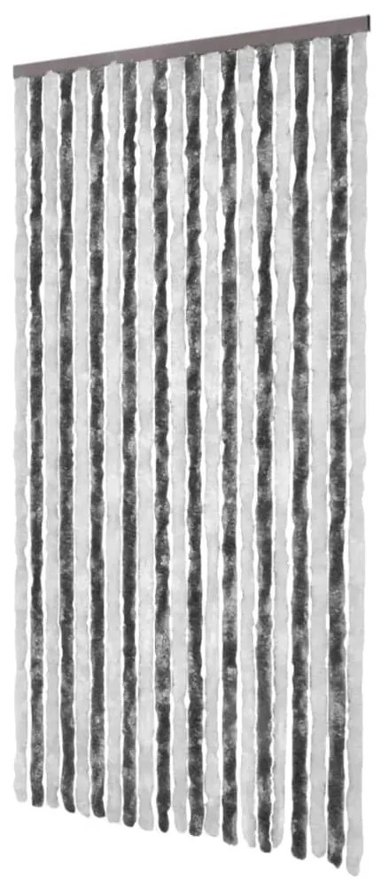 Závěs proti hmyzu šedý a bílý 100 x 220 cm Chenille 241225
