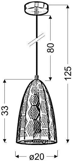 Candellux Bílý závěsný lustr Bene pro žárovku 1x E27 se stínidlem ve tvaru kužele délky 330mm