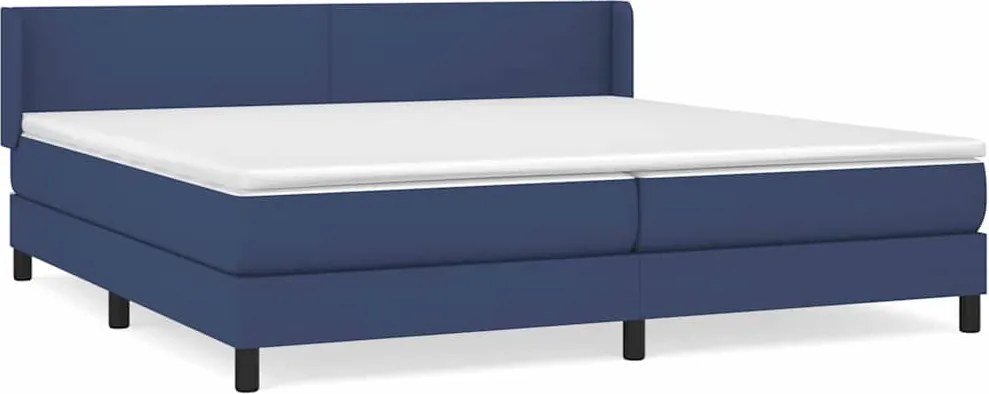 Box spring postel s matrací modrá 200x200 cm textil 3129583
