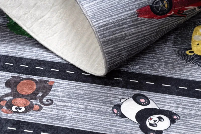 Dywany Łuszczów, Dětský kusový koberec Bambino 2092 Streets cars anthracite, 120x170, vícebarevná, dětský pokoj