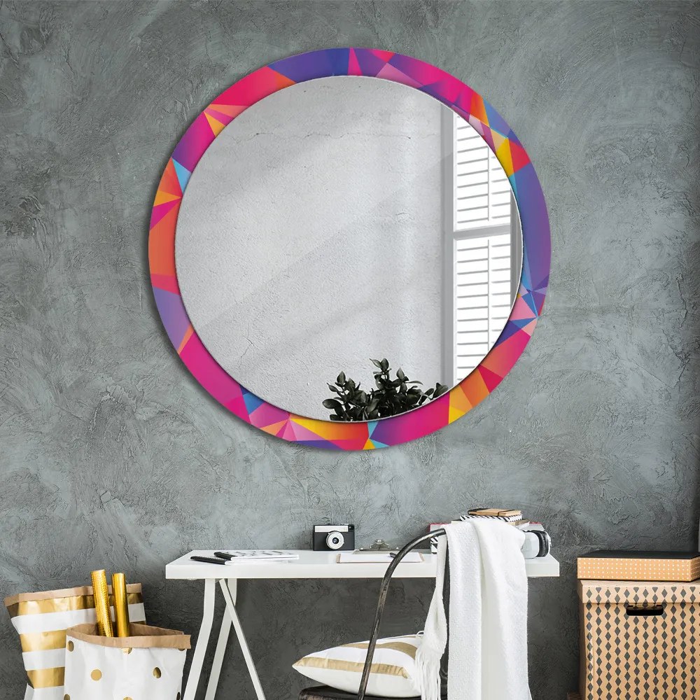 Kulaté dekorativní zrcadlo Geometrické složení fi 100 cm