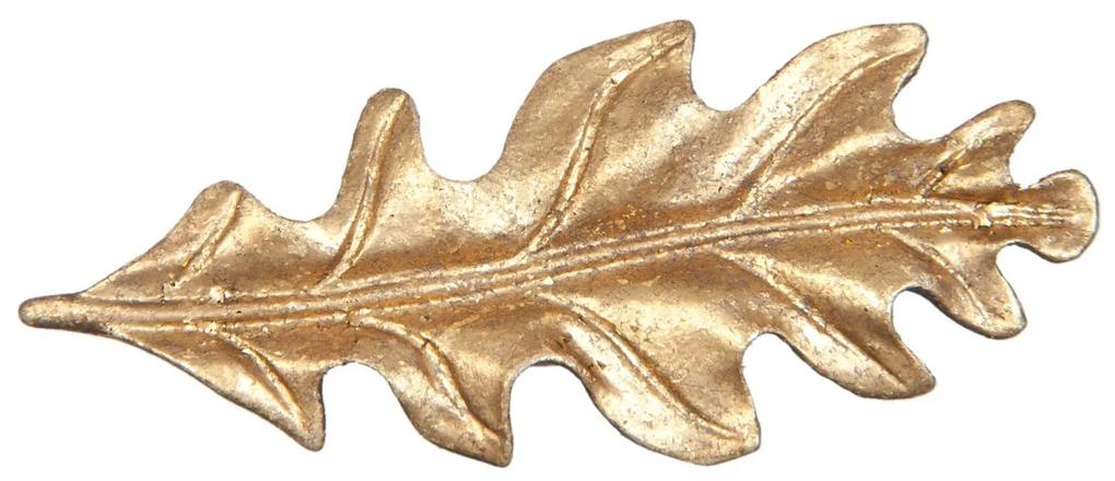 Kovová úchytka List zlatý  - 9*3*3 cm