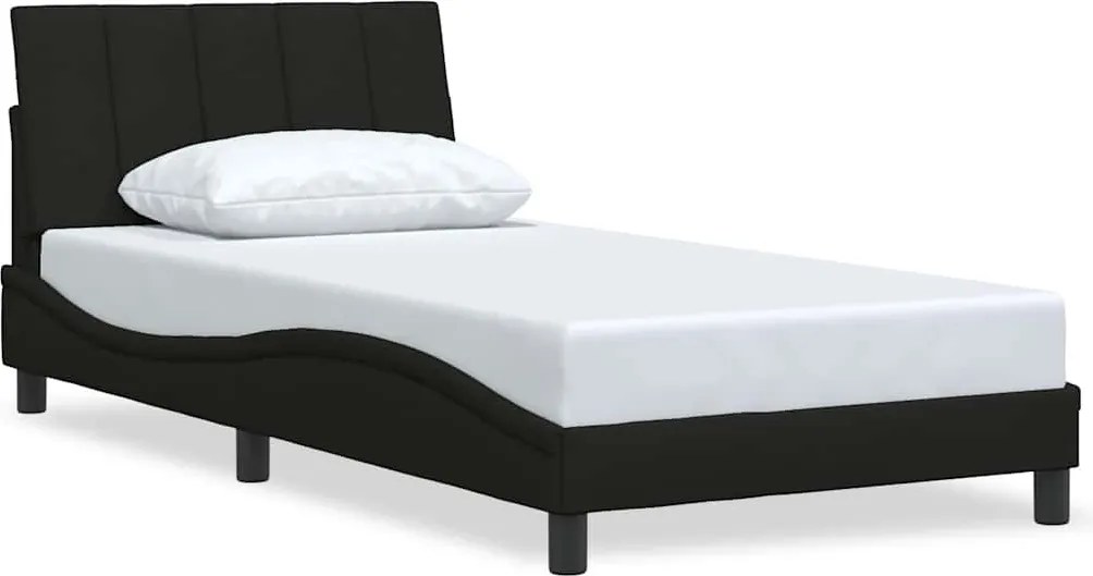 Rám postele bez matrace Hanko černý 100 x 200 cm textil 3310372