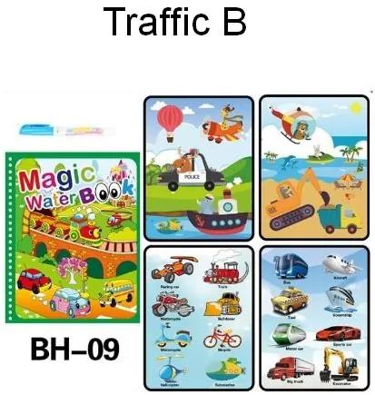 Montessori Magic Book vybarvovací knížka vodou Varianta: Traffic B