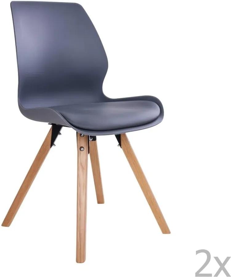 Sada 2 šedých židlí House Nordic Rana
