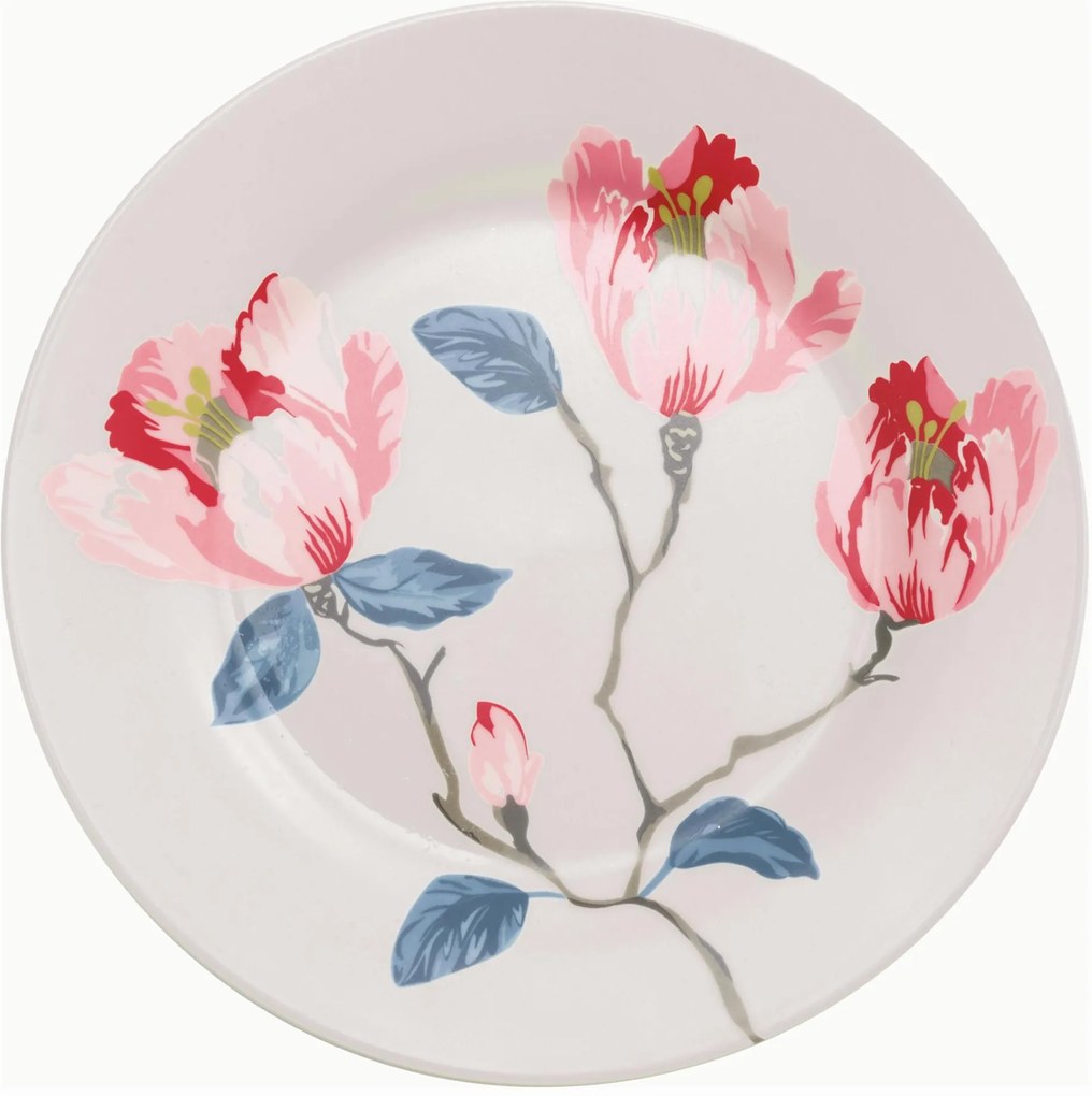 GREEN GATE Dezertní talíř Magnolia White, růžová barva, bílá barva, porcelán