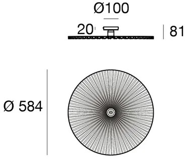 Linea Light CA024AWHEZZ Doge_S, moderní bílé stropní/nástěnné svítidlo, 1x22W E27, průměr 58,4cm