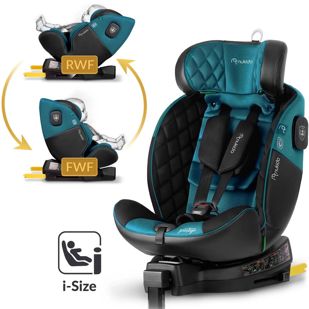 Dětská autosedačka Nukido Prestige Line černá-modrá 0-36 kg ISOFIX