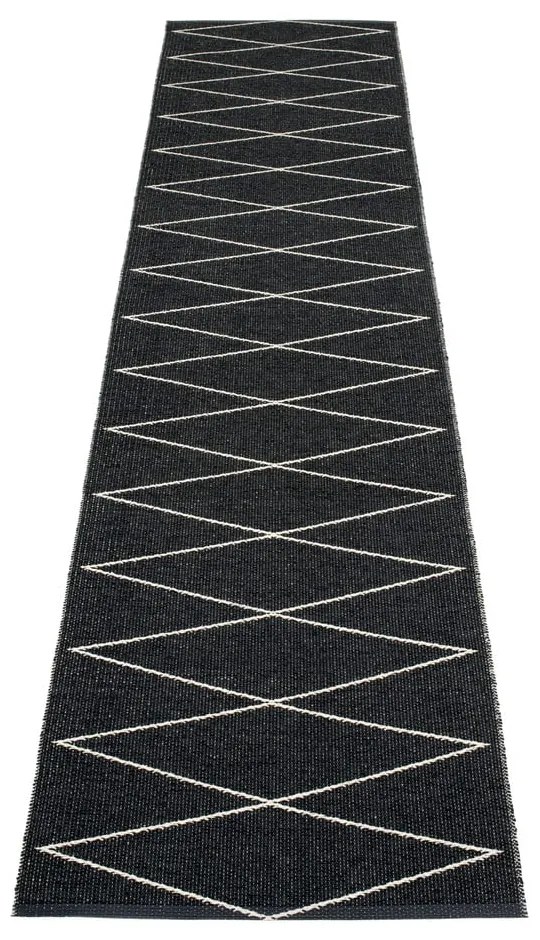 Černý vnitřní a venkovní běhoun 70x320 cm Max Black – Pappelina