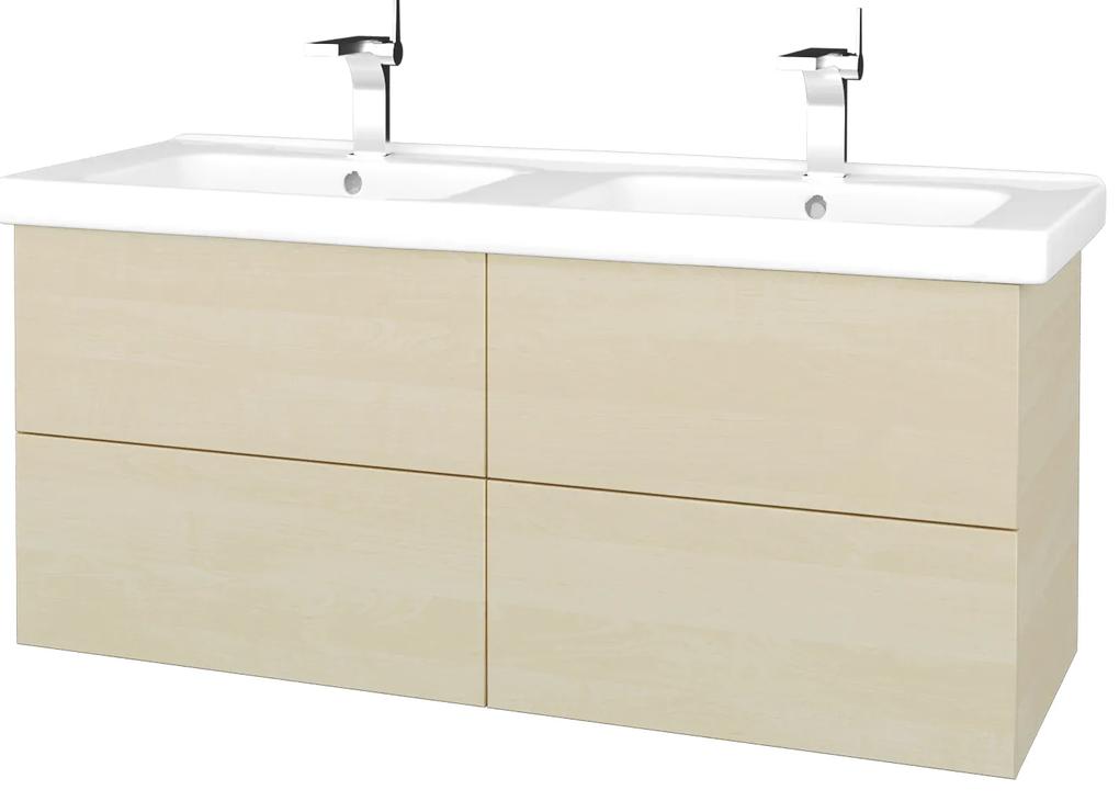 Dřevojas Koupelnová skříň VARIANTE SZZ4 125 (umyvadlo Harmonia) Varianta: N01 Bílá lesk / M05 Béžová mat