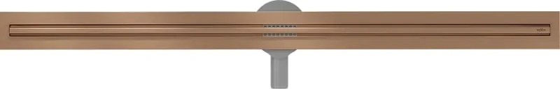 Mexen Flat 360° Slim otočný lineární odtok 120 cm, kartáčovaná měď - 1C41120