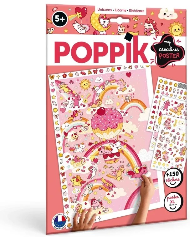 POPPIK kreativní samolepkový plakát Jednorožci 5+