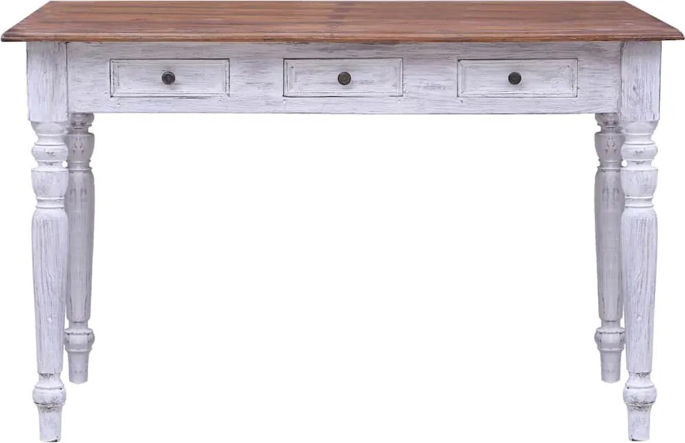 Psací stůl se zásuvkami bílý 117 x 57 x 75 cm recyklované dřevo 283908
