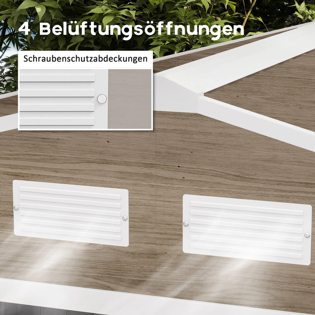 Outsunny kůlna na nářadí 4,9 m², zahradní kůlna s jednoplášťovou střechou, posuvné dveře, základy, 277 x 195 x 192 cm, pozinkovaná ocelová kůlna na n…