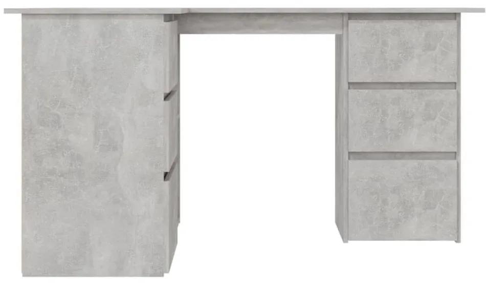 Petromila Rohový psací stůl betonově šedý 145 x 100 x 76 cm dřevotříska