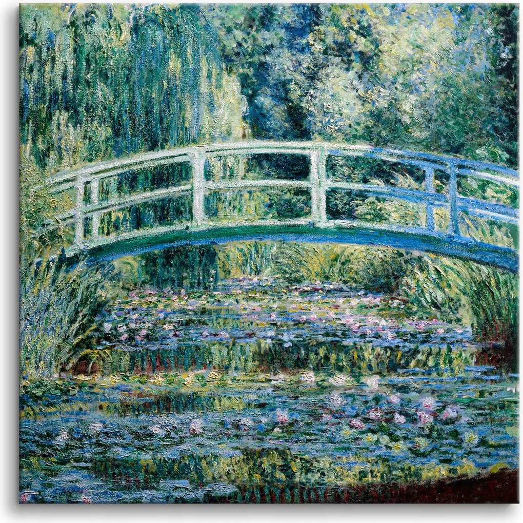 Reprodukce krajiny Vodní lilie Most Claude Monet Obraz na plátně 80x80