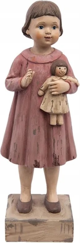 Dekorace Figurka Brocante Girl Pink 1 Clayre & Eef