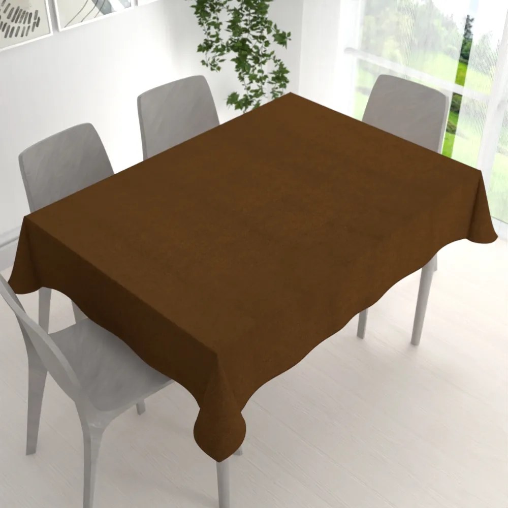 Biante Obdélníkový ubrus/imitace broušené kůže Alcantara ALC-017 Hnědý rezavý 120x160 cm