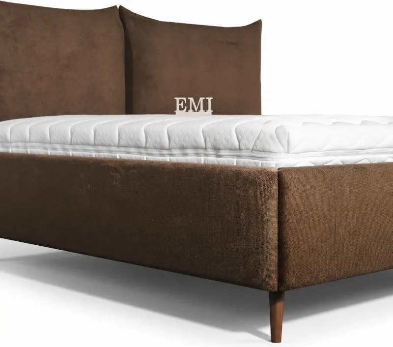 Postel čalouněná ALORA + lamelový rošt + matrace EMI