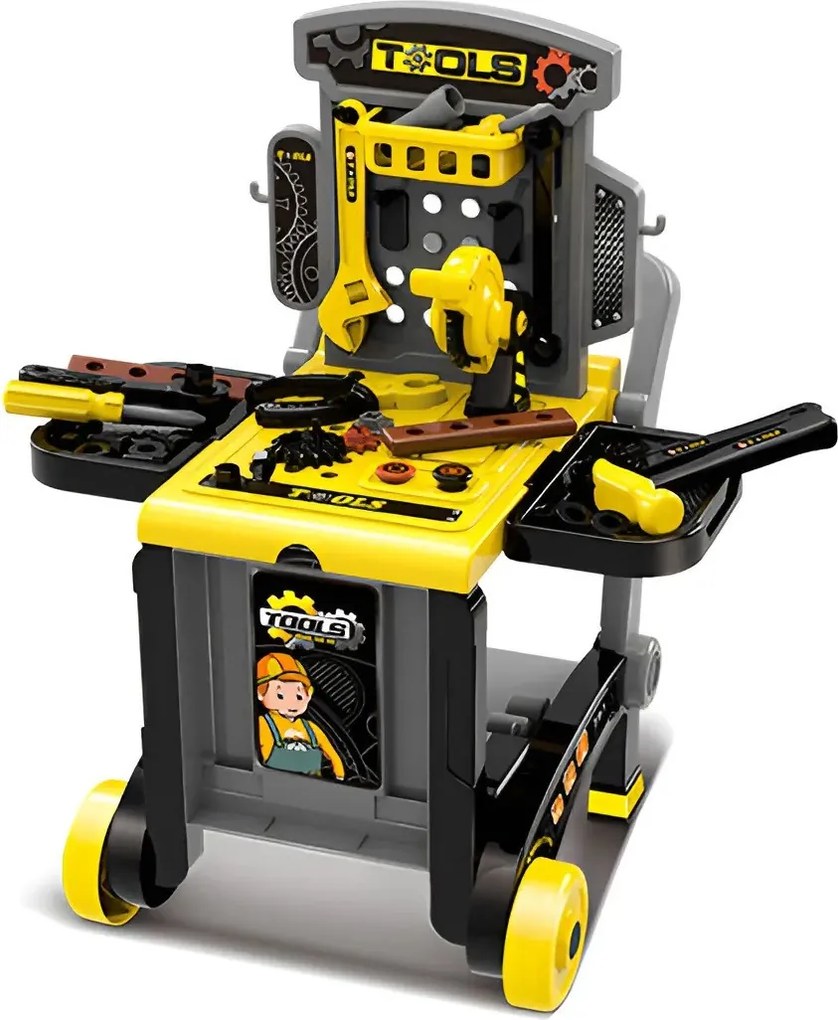 Dětská skládací dílna 3v1 WORKIE šedá/žlutá